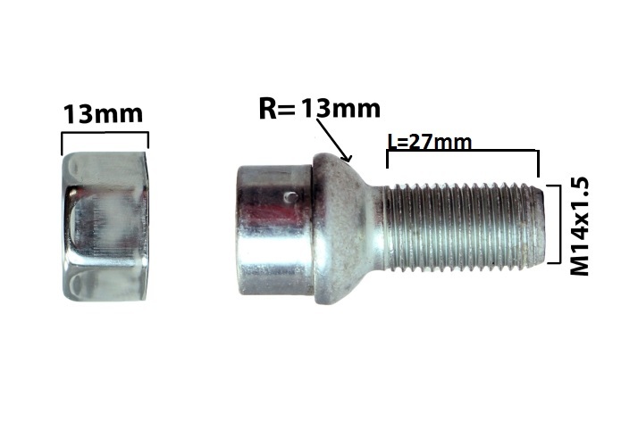 Vw Golf V Premium Wheel Locking Nuts M14X1,5 Anti-Theft Bolts For ...