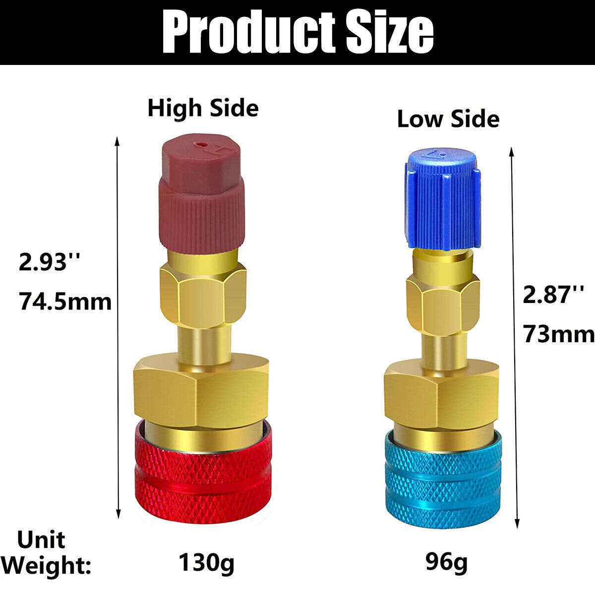 R1234YF to R134A Adapter Kit Quick Couplers High/Low Side Conversion ...