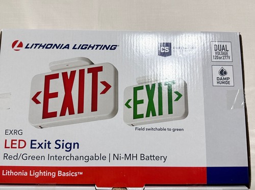 Lithonia Lighting EXRG EL M6 Thermoplastic LED Exit Light, Switchable ...