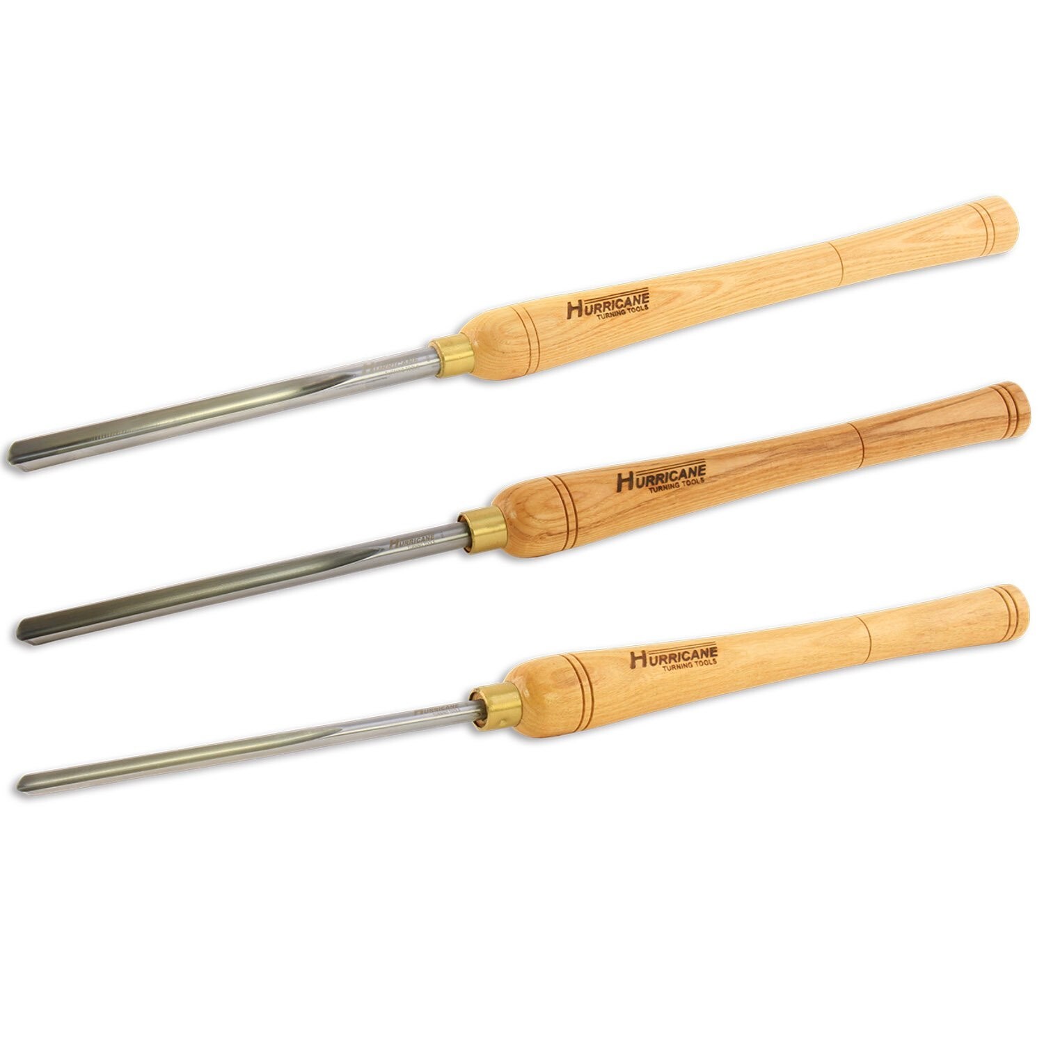 HSS, 3 Piece Bowl Gouge Set (1/4", 3/8" and 1/2" Flute), Standard ...