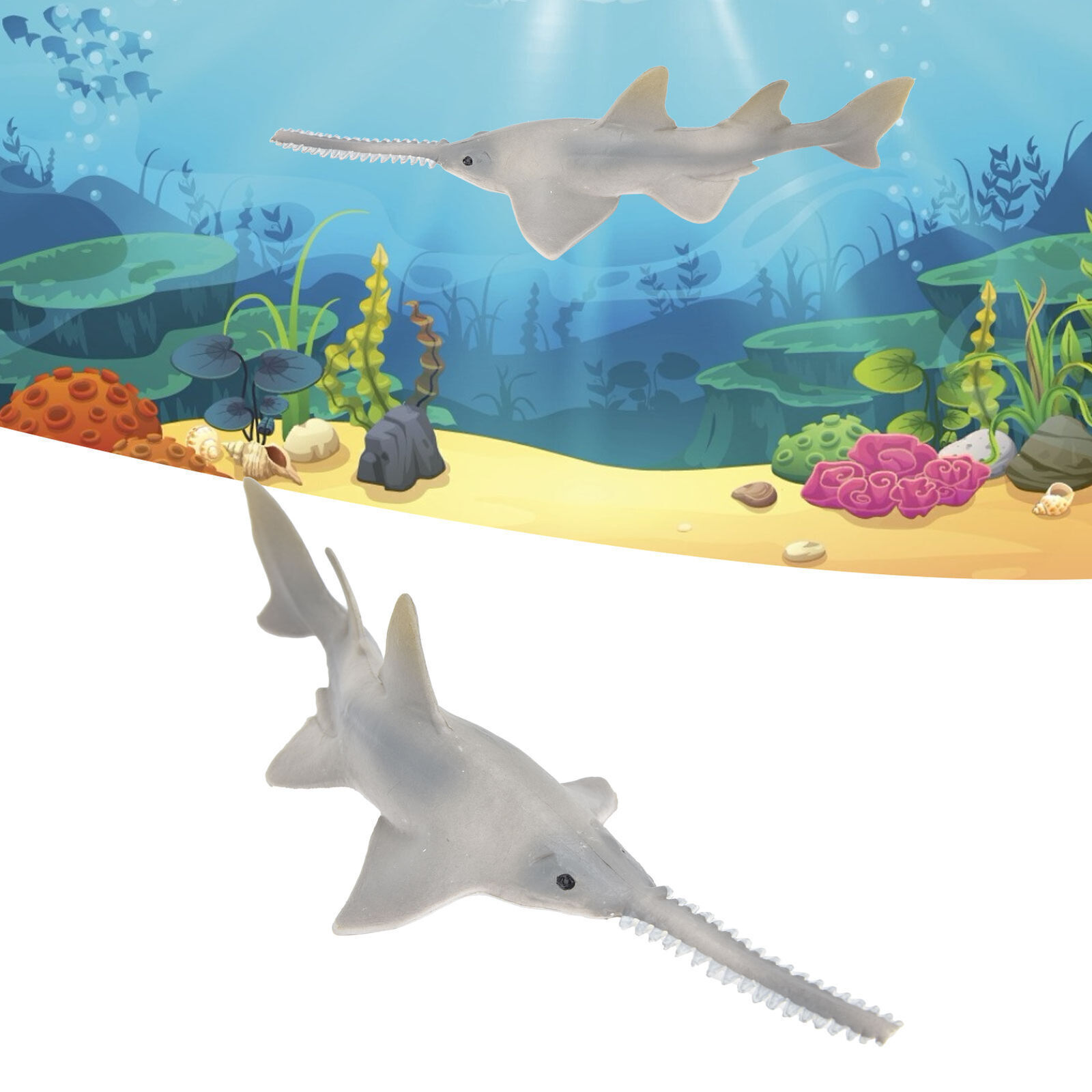 Lifelike Mini Sea Creature Toys Children's Plastic Sawfish Toy Sealife ...