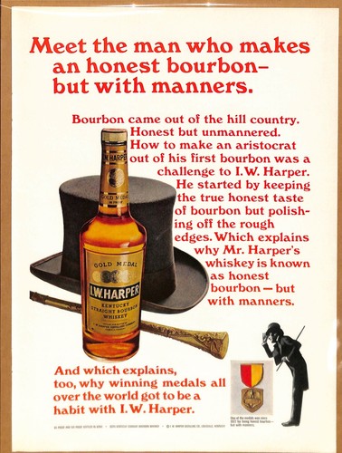 I.W. Harper Vintage Print Ad "An Honest Bourbon—But With Manners" | eBay