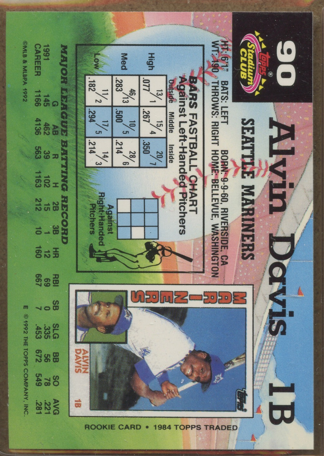 1992+Topps+Stadium+Club+-+%2390+Alvin+Davis for sale online | eBay