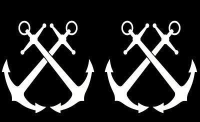 Crossed Anchors TWO White Vinyl Graphic Decals Car Truck Window Laptop ...