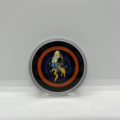 SpaceX Crew-3 NASA Human Space Flight Dragon Coin Medal Medallion Red ...