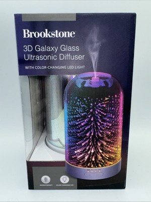 Brookstone 3D Galaxy Glass Ultrasonic Diffuser With Color Changing LED ...