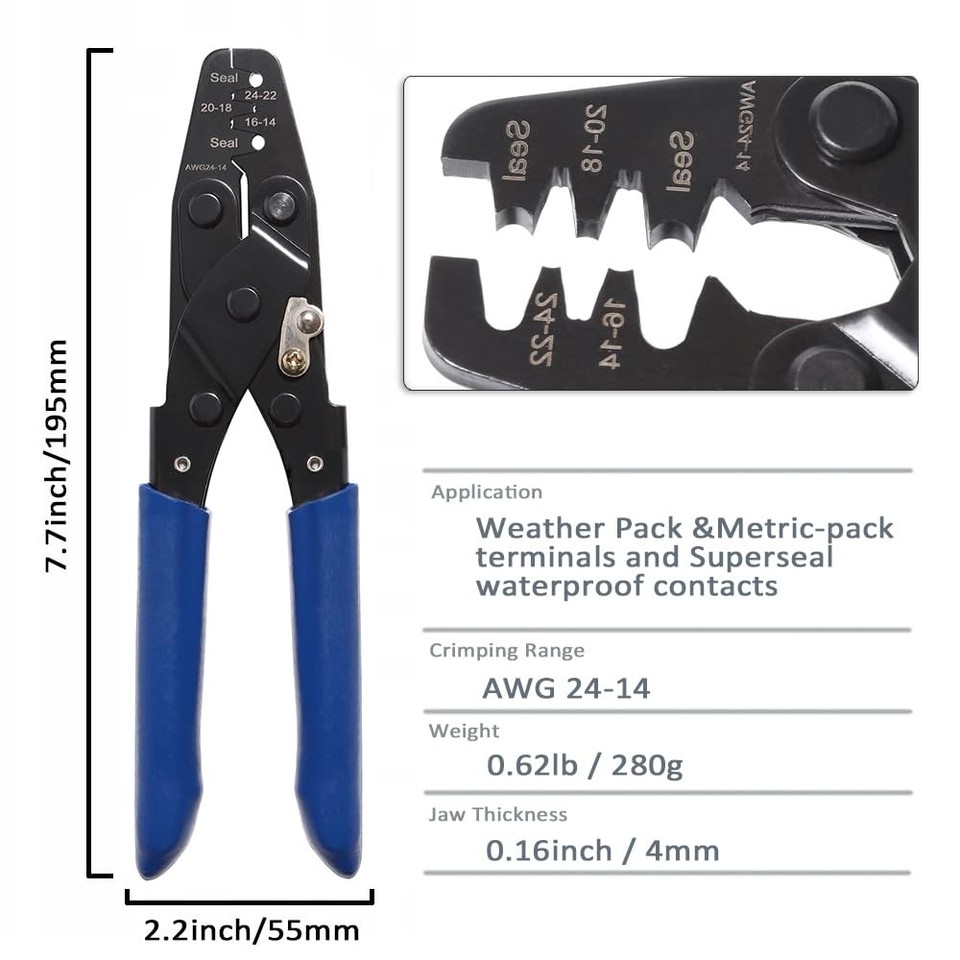 Weather Pack Crimper Automotive Wire Sealed Terminals Electrical pin ...