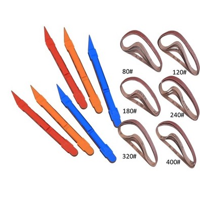6 FINE DETAIL SANDING STICKS AND 24pc SANDPAPER FOR WOODWORKING ARTWORK ...