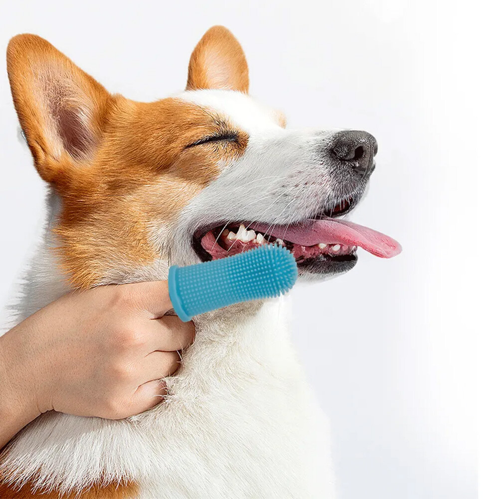 5pcs Dog Finger Toothbrush Puppies Teeth Cleaning Food Grade For Pet ...