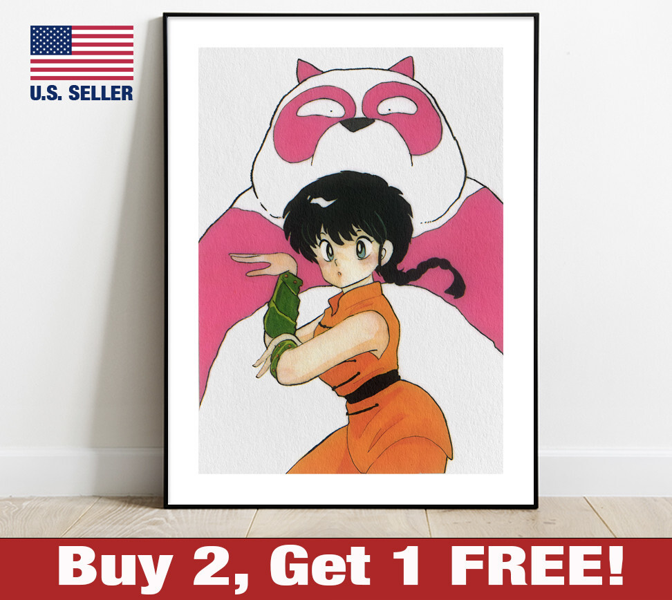 Ranma ½ Poster 18" x 24" Print Anime Retro 80s 90s Wall Art Ranma 1/2 ...