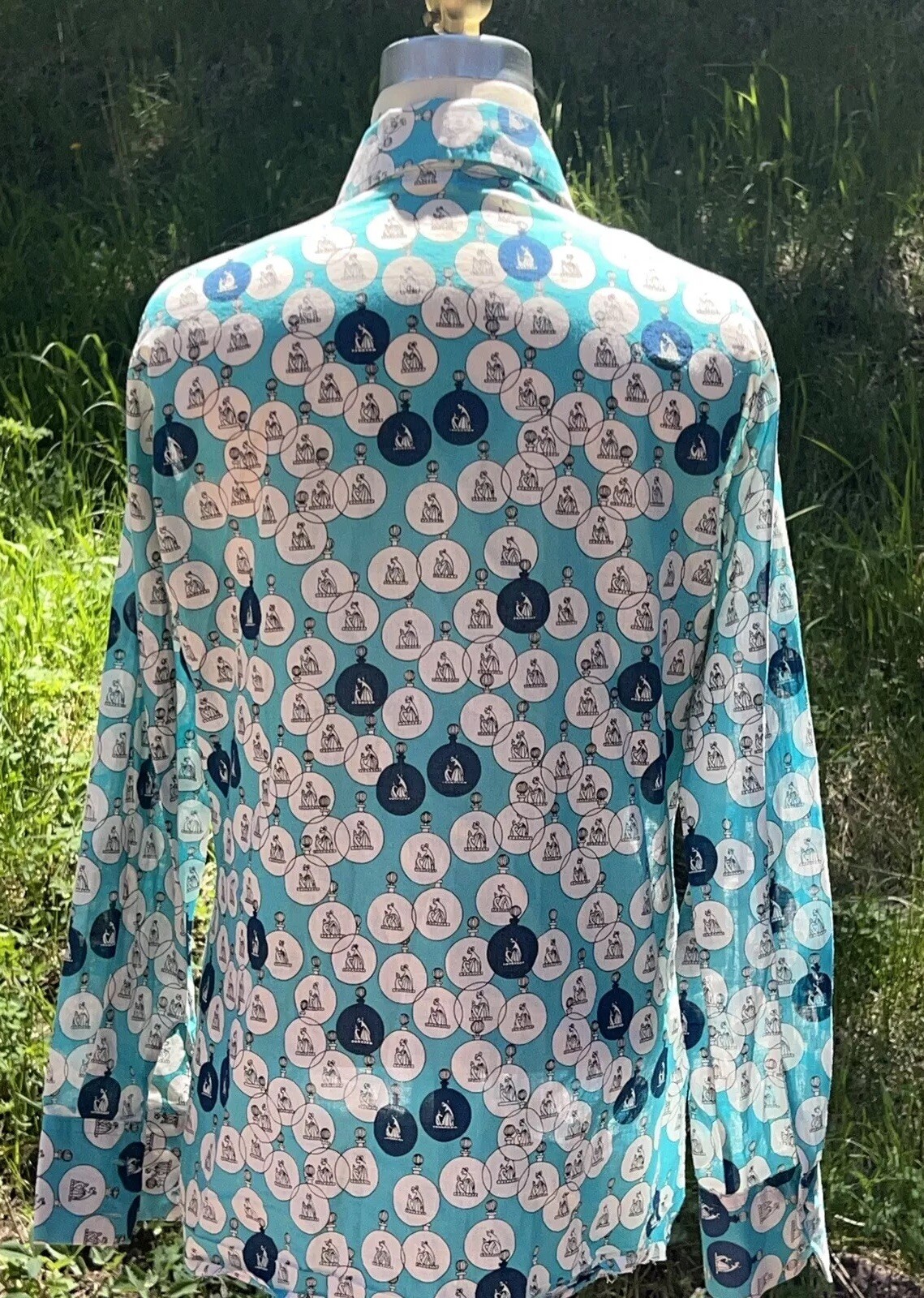Lavin Paris Vintage Butterfly Collar Shirt Turquoise | eBay