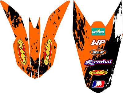 09-15 KTM 50 SX FMF Front & Rear Fender Sticker Kit Decal Graphic ...