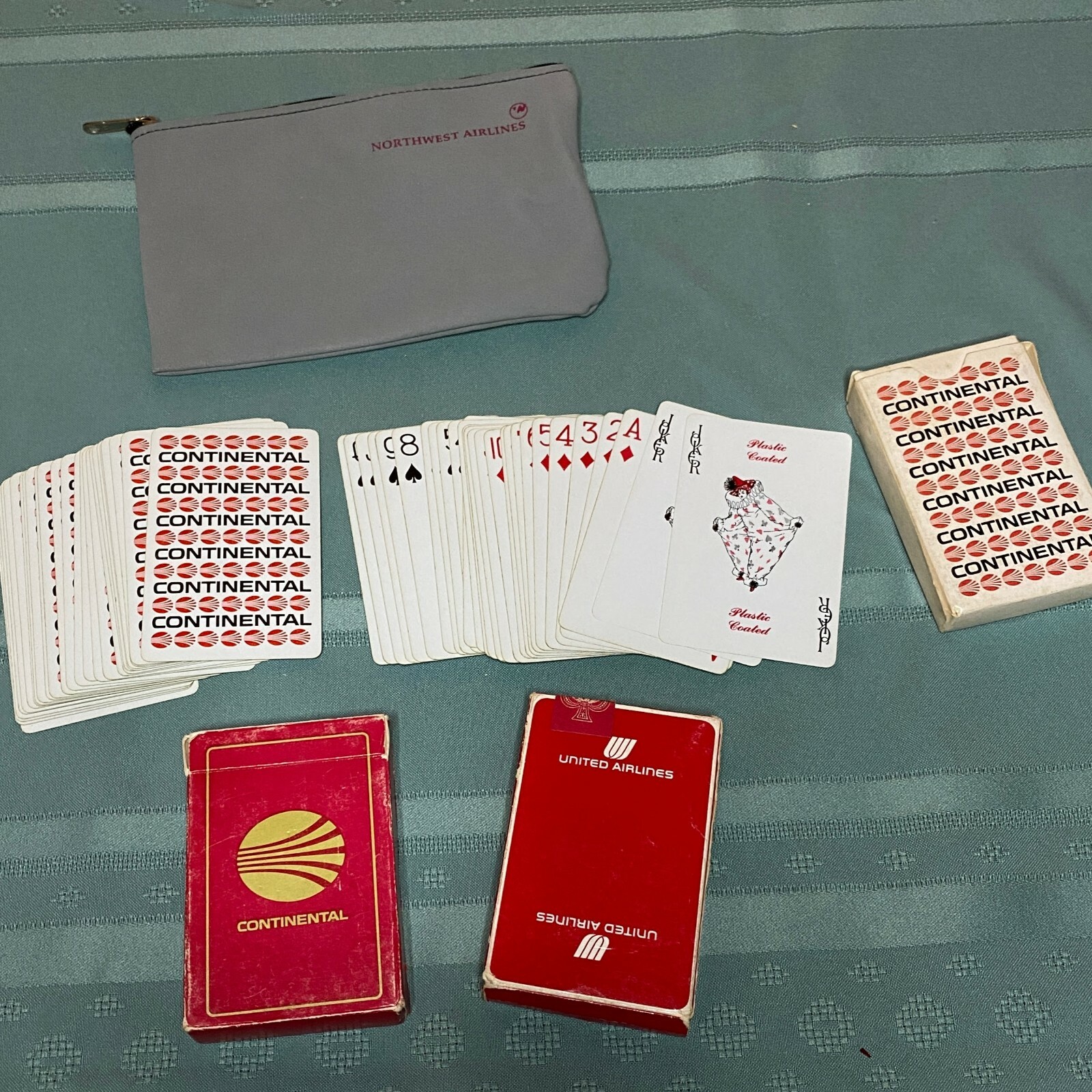 Vintage Airlines Airplane Playing Cards Deck Lot, Continental United ...