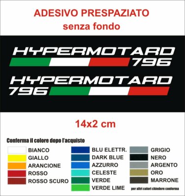 Adesivi Ducati Hypermotard 2 pz kit 1100 S 796 stickers motard sbk ...