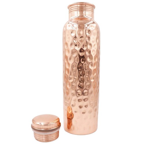 Pure Copper Drinking Water Flask Hammered Water Bottle Health Benefits ...