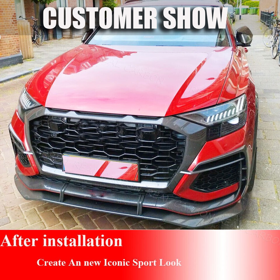 FOR Audi RSQ8 RS Q8 2020UP REAL CARBON FIBER Front Bumper Splitter ...