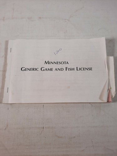 Minnesota generic fish and game license book. Voided some filled out ...