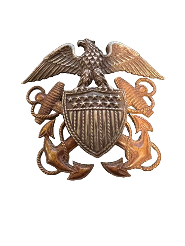 Vtg Navy Sterling Silver & Gold Filled Pin Naval Officer Crest | eBay