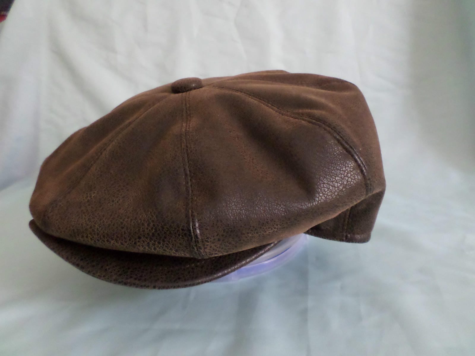 GENTS 8-PIECE FAUX LEATHER NEWSBOY BAKER BOY CAP AKA CABBY CAP PAPERBOY ...
