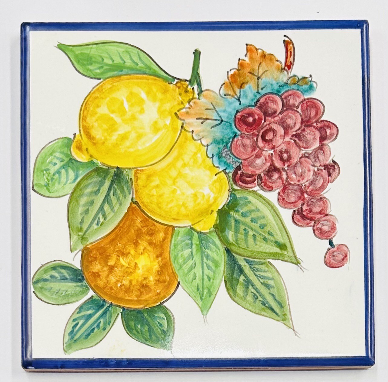 Vietri Pottery - 6’’ X 6’’ Lemon Tile Made by Hand in Italy | eBay