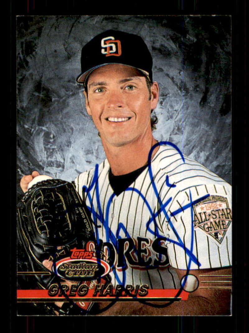 1993 Topps Stadium Club #312 Greg Harris AUTOGRAPHED!! Padres 240130 | eBay