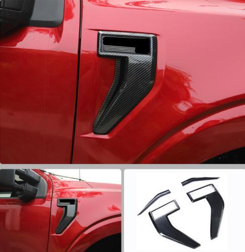 Carbon Fiber Style Air Flow Vent Side Fender Decor For Ford F150 F-150 ...