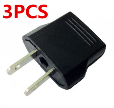 3PCS EU Europe to US USA Charger Plug Adapter European to American ...