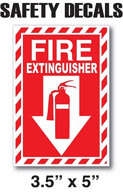 FIRE EXTINGUISHER Sticker Decals Inspection or Hose Alarm Smoke FDC | eBay