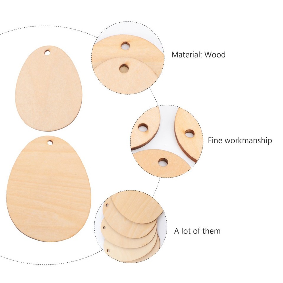 35 Pcs Eggs Pendant Hand-painted Board Wooden DIY Crafts Decorative ...