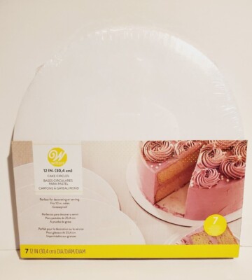 WILTON CARDBOARD CAKE ROUNDS PACK/7 12" DESSERT DECORATING CIRCLES ...