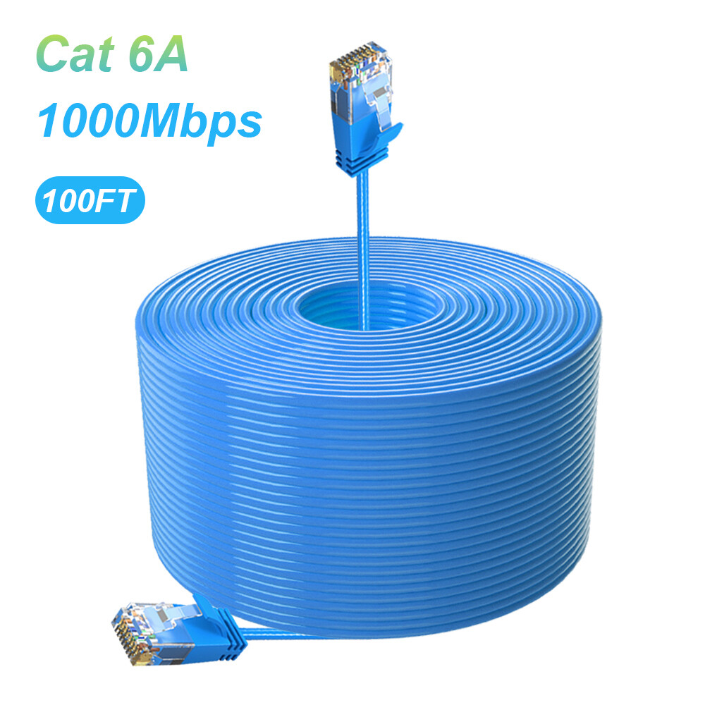 Long Cat6A Ethernet Shielded(STP) 10GB Fastest Network Cable - 25FT ...