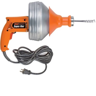 Super-Vee Hand Electric Drain Cleaner w/ 25' x 5/16" Cable | eBay