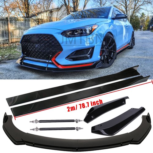 For Hyundai Veloster N Side Skirt Front & Rear Bumper Lip Splitter ...