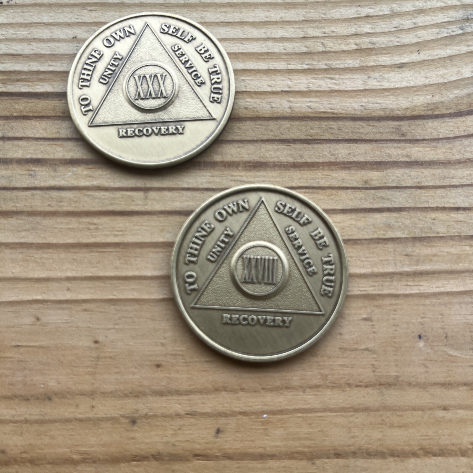 Vintage AA Alcoholics Anonymous Recovery Bronze Sobriety Coin Tokens ...