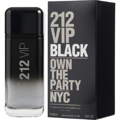 212 VIP BLACK * Carolina Herrera 6.8 oz / 200 ml EDP Men Cologne Spray ...
