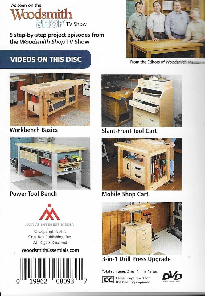 Woodsmith Woodworking Essentials Disc 1 - Benches & Shop Carts (DVD) | eBay