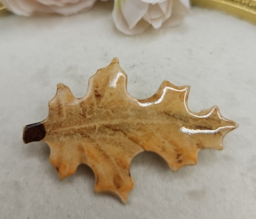 Vintage Maple Tree Leaf Brooch Pin Ceramic Autumn Fall Beige Brown ...
