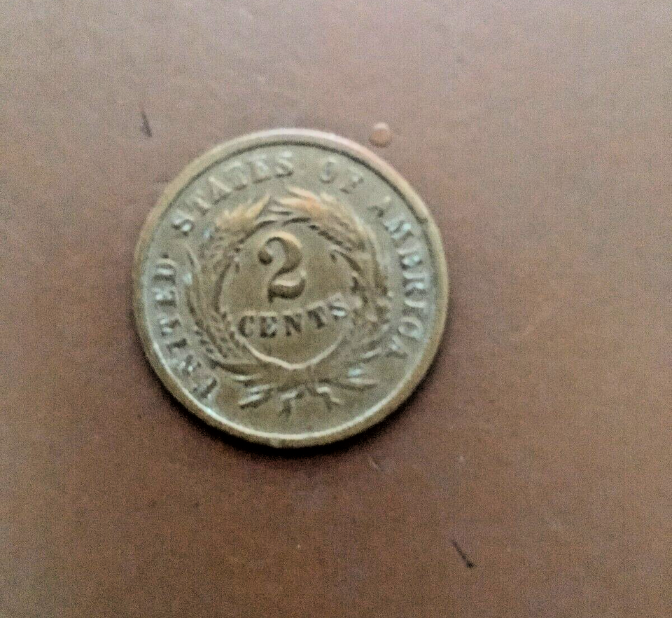 Civil War era Two Cent copper coin 1868 ungraded Post Civil War | eBay