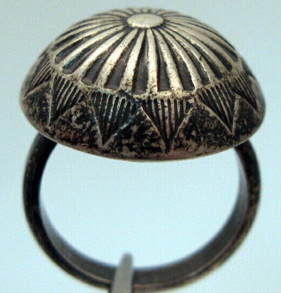 Navajo Textured Dome Button Hand Constructed & Stamped Earrings Omega ...