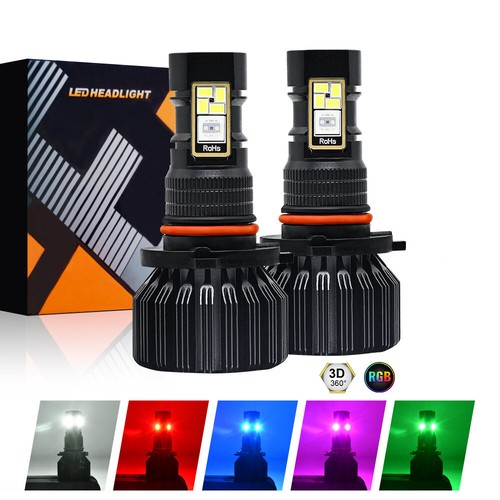 LED Car Headlight Bulb Accessories RGB Colorful Fog Light APP Control ...