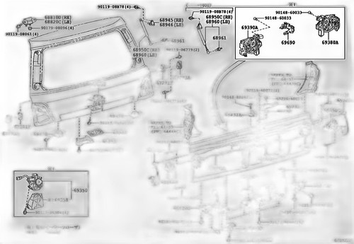 Toyota Genuine Stay Assy, Back Door, LH LAND CRUISER URJ200 68960-69155 ...