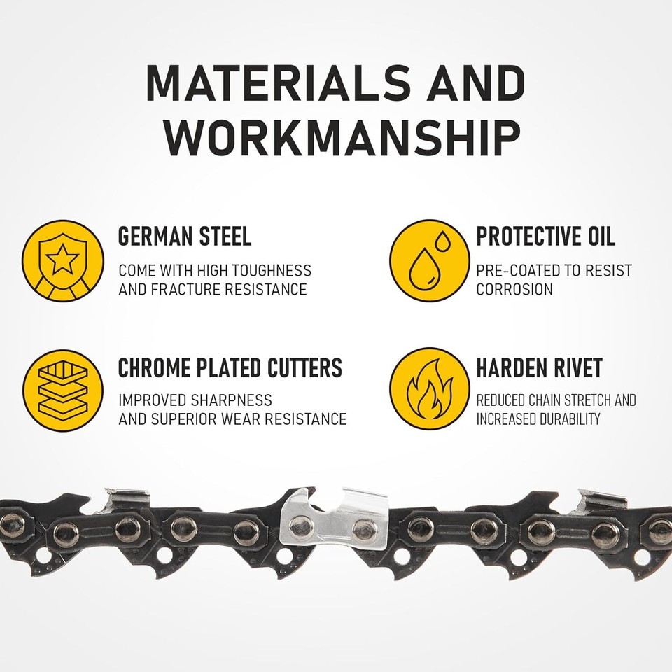 3PCS 16" CHAINSAW CHAIN FOR DeWalt DCC690M1,DCCS670T1,DCCS670X1,DCCS690 ...