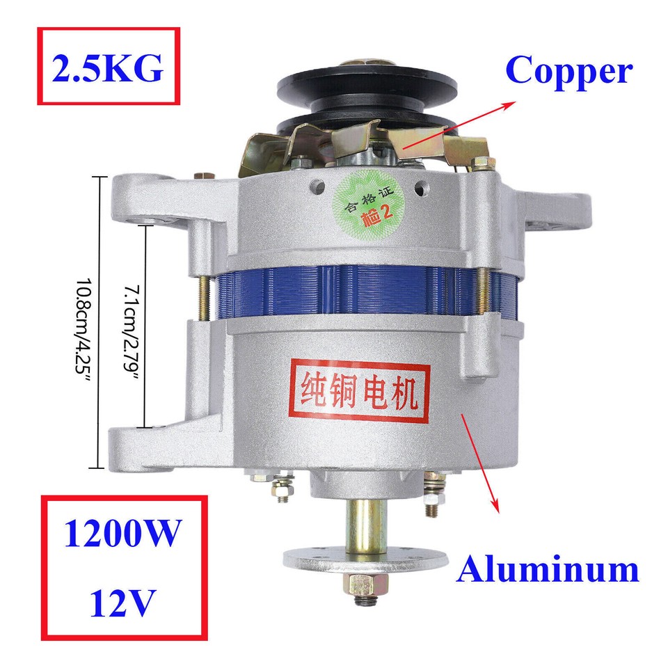 1200W Low Rpm Copper Permanent Magnet Alternator - 12V Synchronous ...