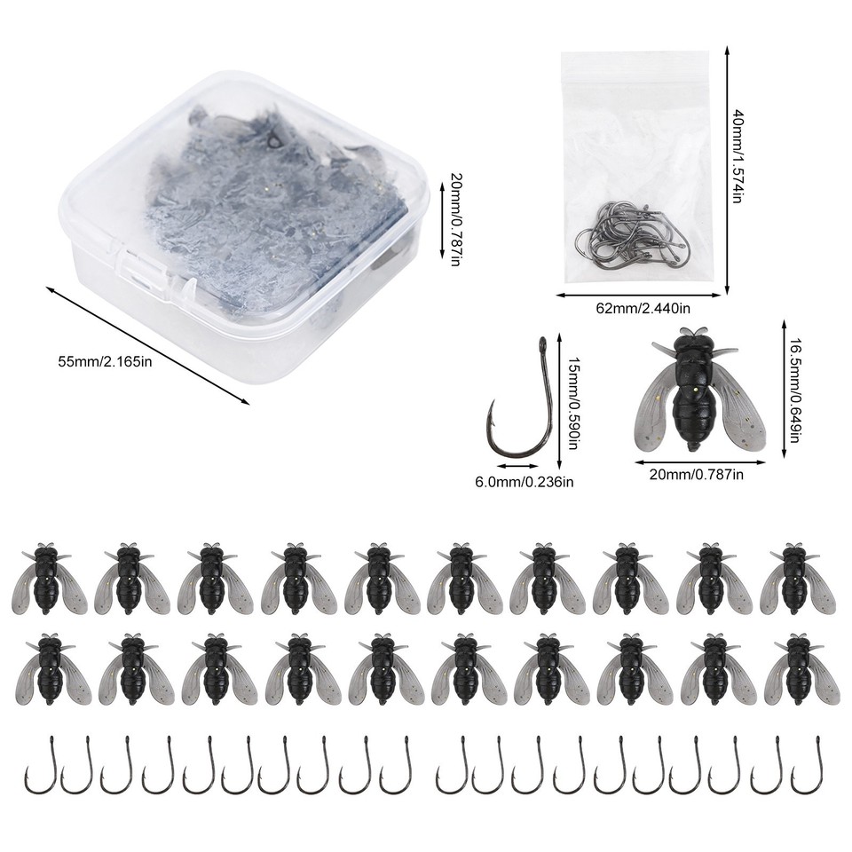 Bluegill Fish Luring Fly Bait Bass Lure Better Fish Luring Effect PVC ...