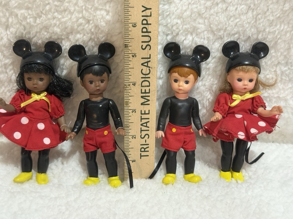 Disney 2004 Mickey Minnie Madame Alexander white black Boy Girl doll ...