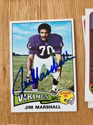Minnesota Vikings Jim Marshall signed 1975 Topps card | eBay