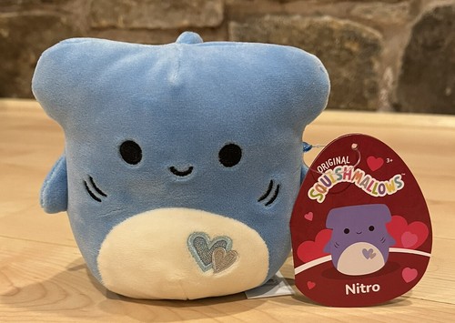 NWT - Squishmallow - Valentine's Day - 5" Nitro the Hammerhead Shark | eBay
