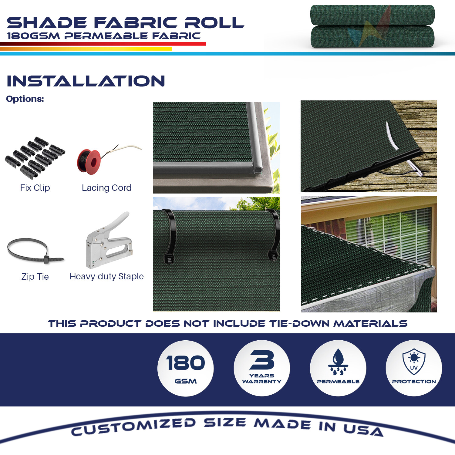 6ft Fabric Roll Green Sun Shade Cloth UV Awning Yard Patio Privacy ...