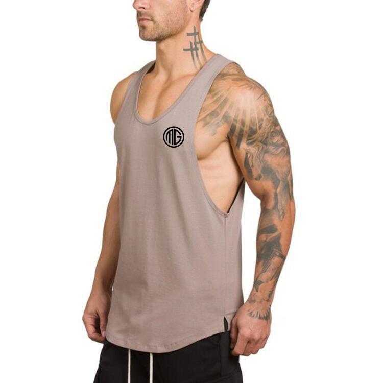Men's Gym Tank Top Muscle Stringer Athletic Fitted Tee Shirt Workout ...