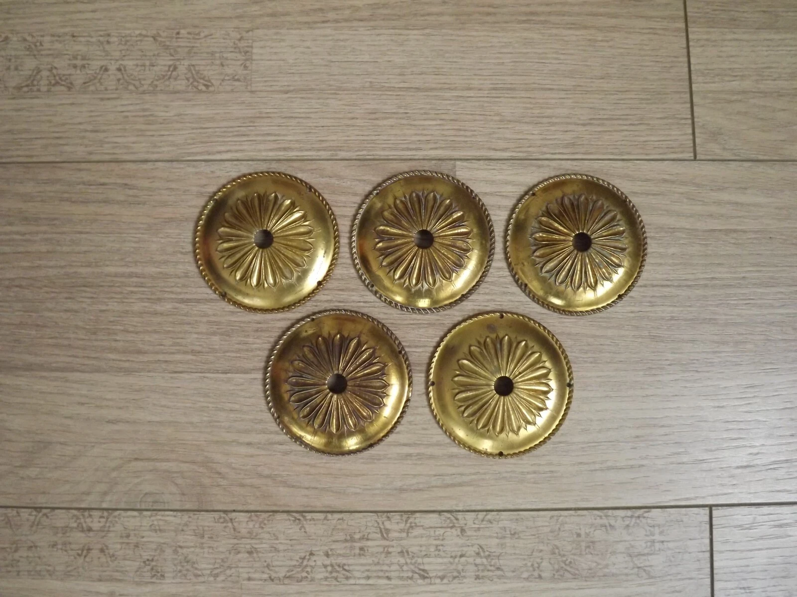 Set of 5 Antique Brass Bobeche Dish Chandelier /Light Fittings ...